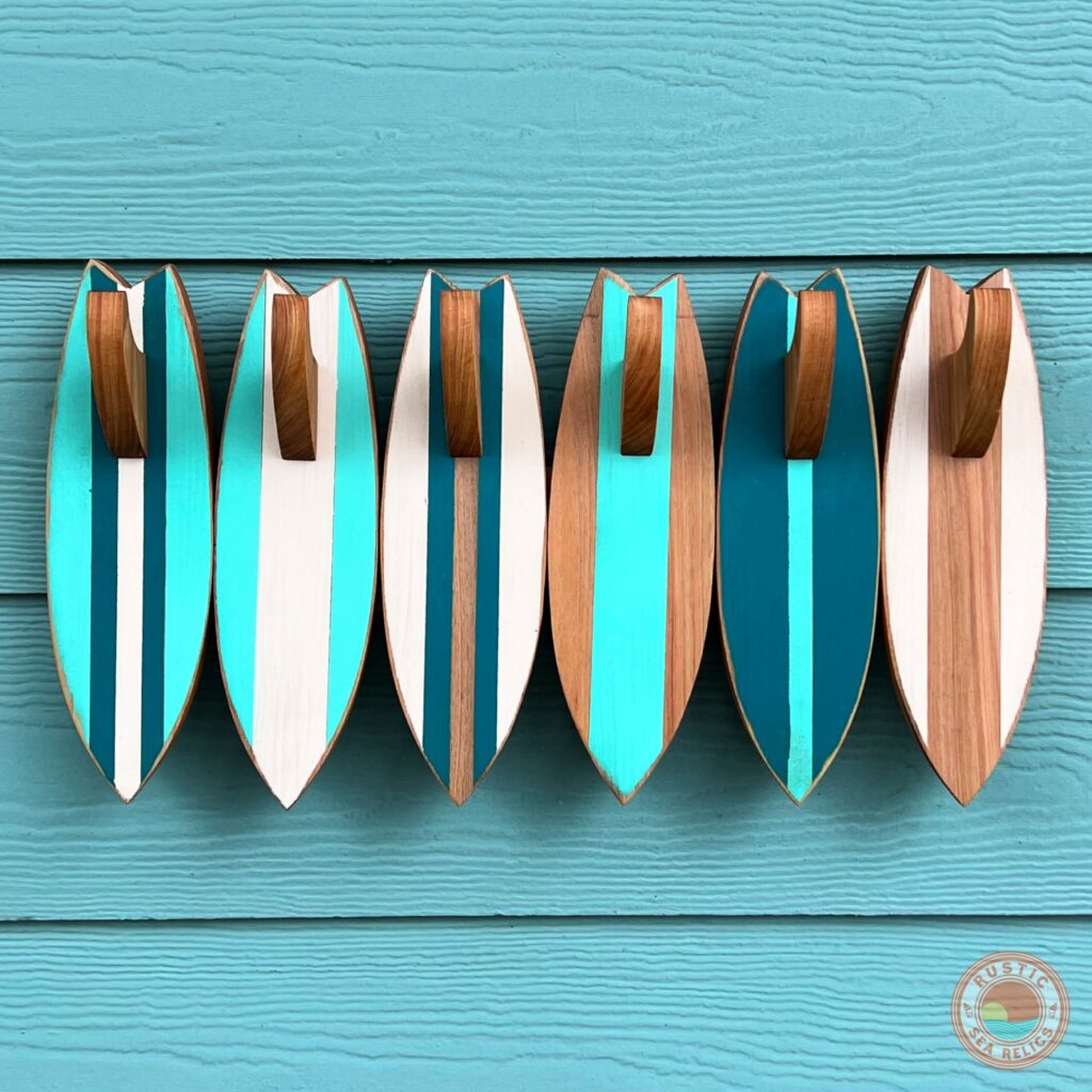 Surfboard Towel Rack (Beach Decor) - Rustic Sea Relics